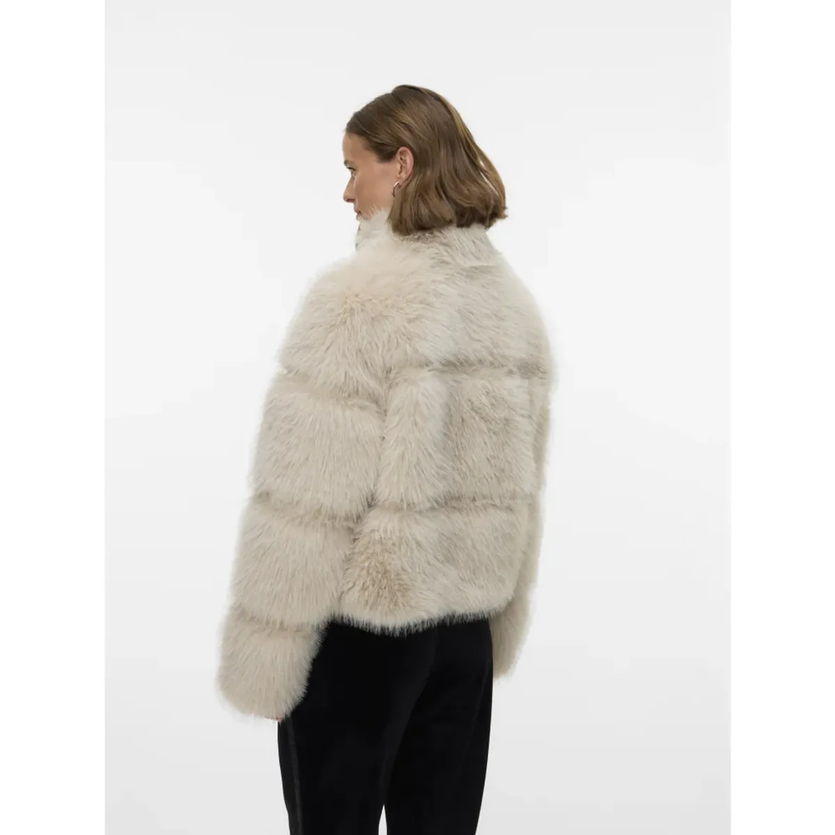 KAJA FAUX FUR JAKKE - CREAM - SOFIES VILLA