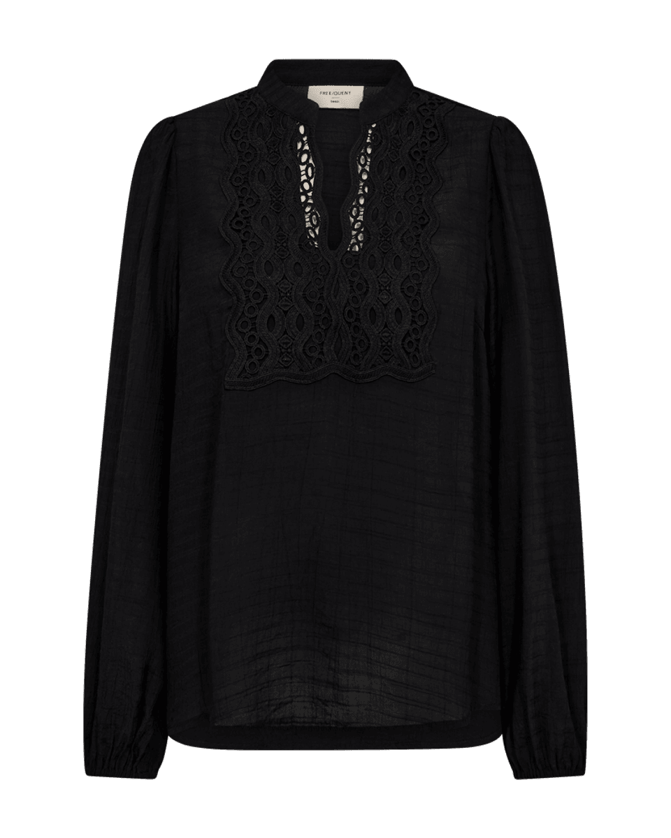 FREEQUENT SHU BLUSE EMBRO - SORT - SOFIES VILLA